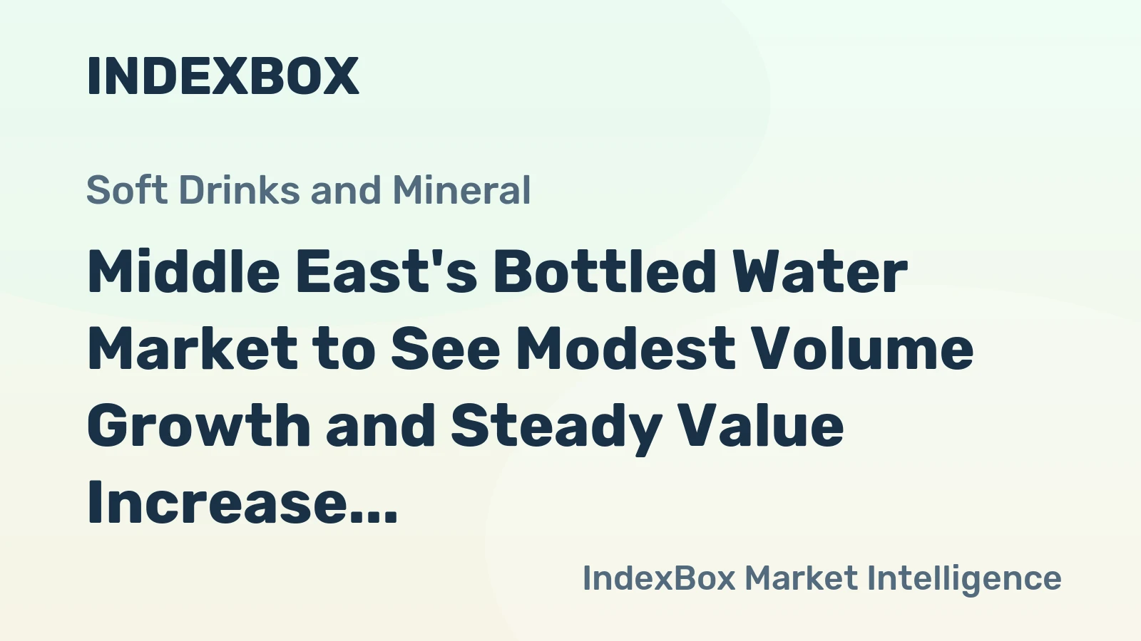 Middle East's Bottled Water Market to See Modest Volume Growth and Steady Value Increase Through 2035