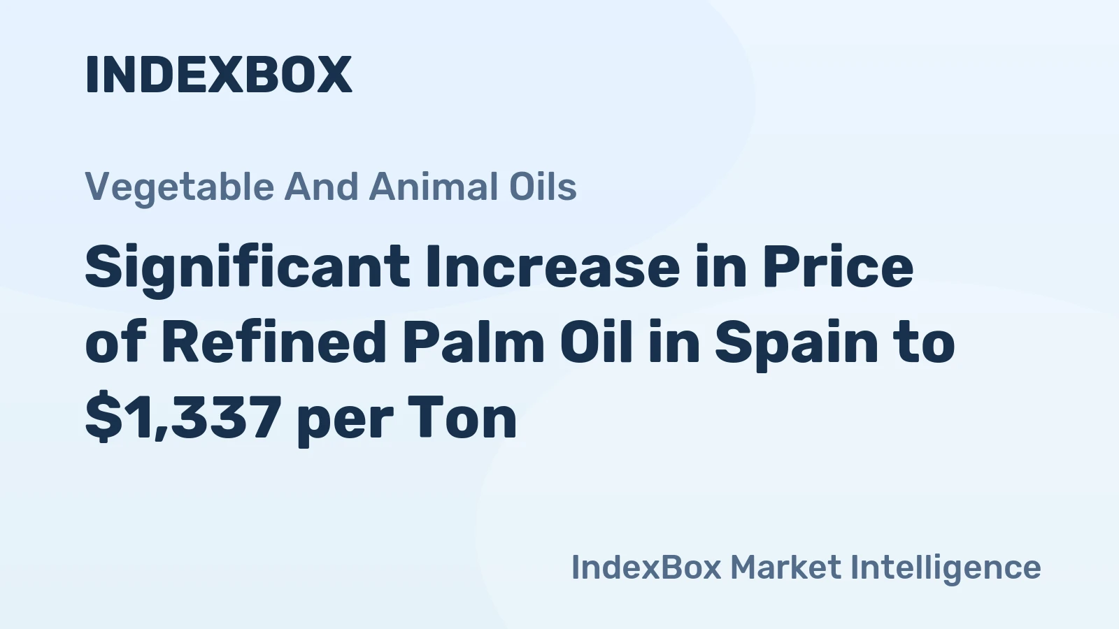 Significant Increase in Price of Refined Palm Oil in Spain to $1,337 per Ton