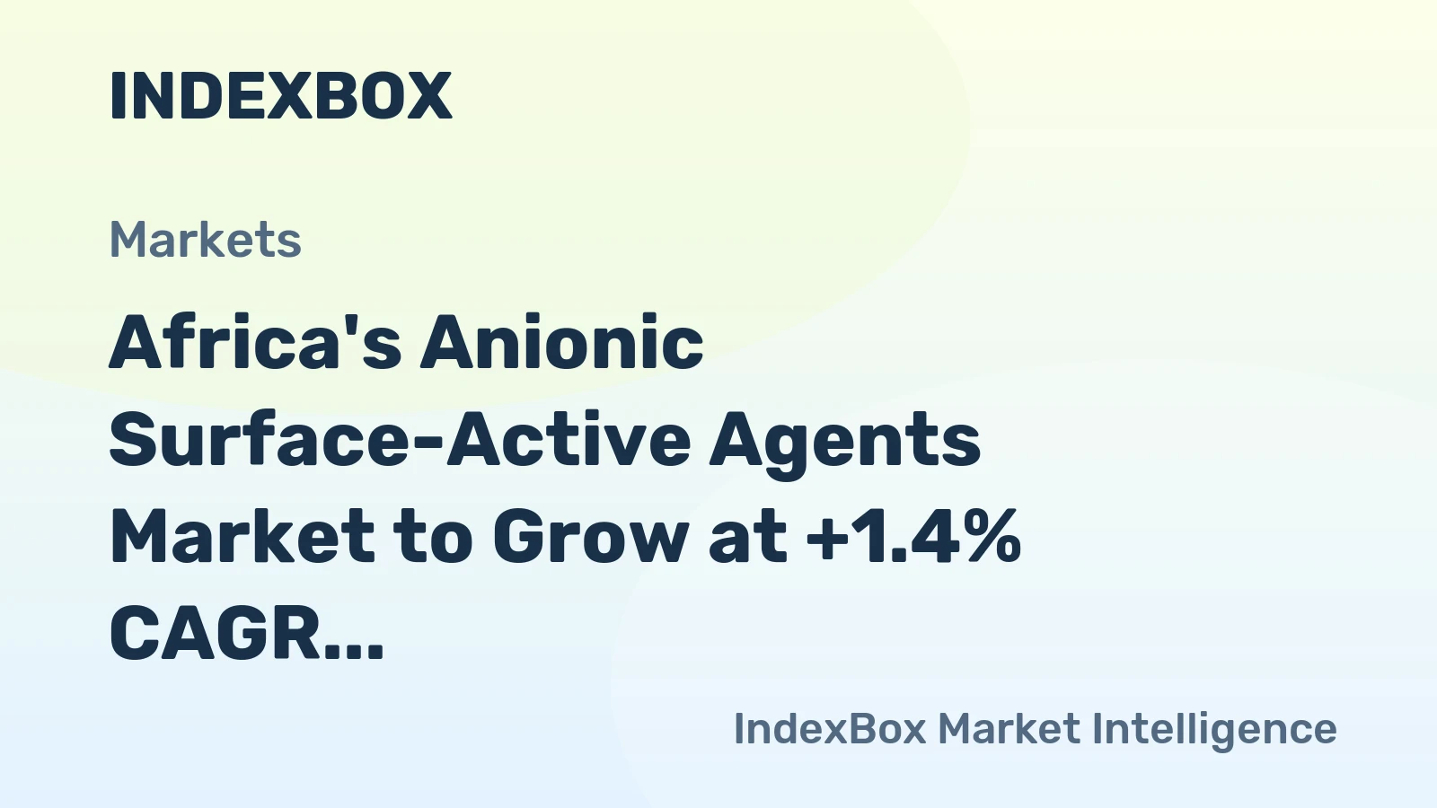 Africa's Anionic Surface-Active Agents Market to Grow at +1.4% CAGR, Reaching 1.3M Tons by 2035