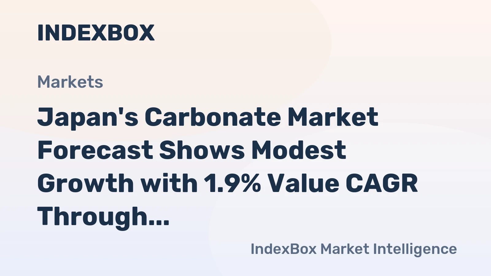 Japan's Carbonate Market Forecast Shows Modest Growth with 1.9% Value CAGR Through 2035