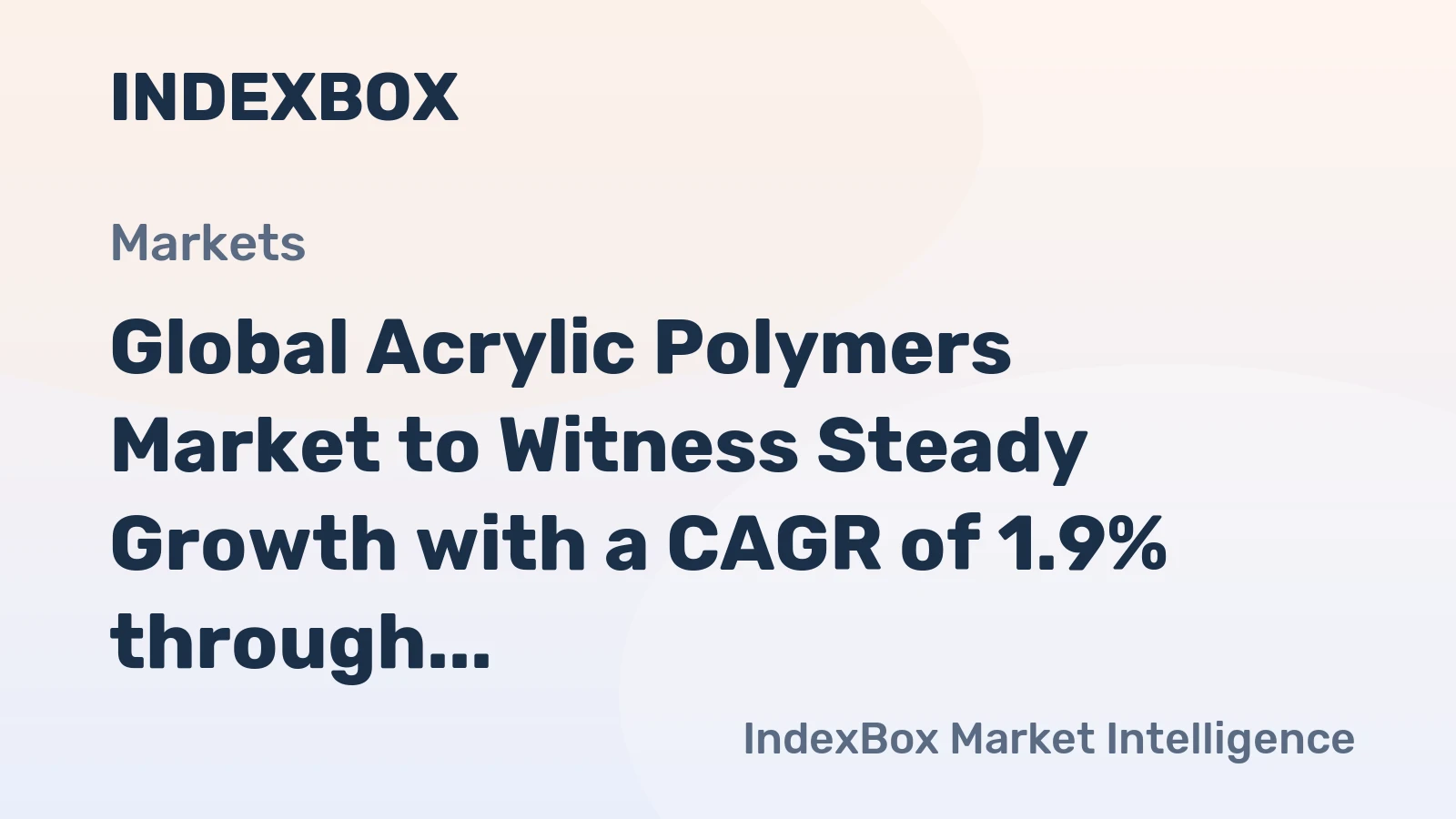 Global Acrylic Polymers Market to Witness Steady Growth with a CAGR of 1.9% through 2035