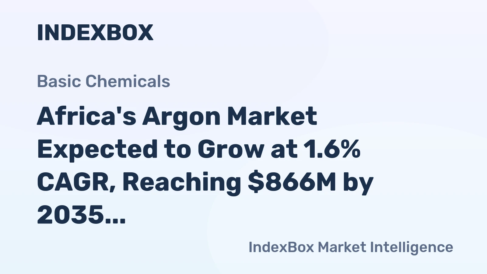 Africa's Argon Market Expected to Grow at 1.6% CAGR, Reaching $866M by 2035