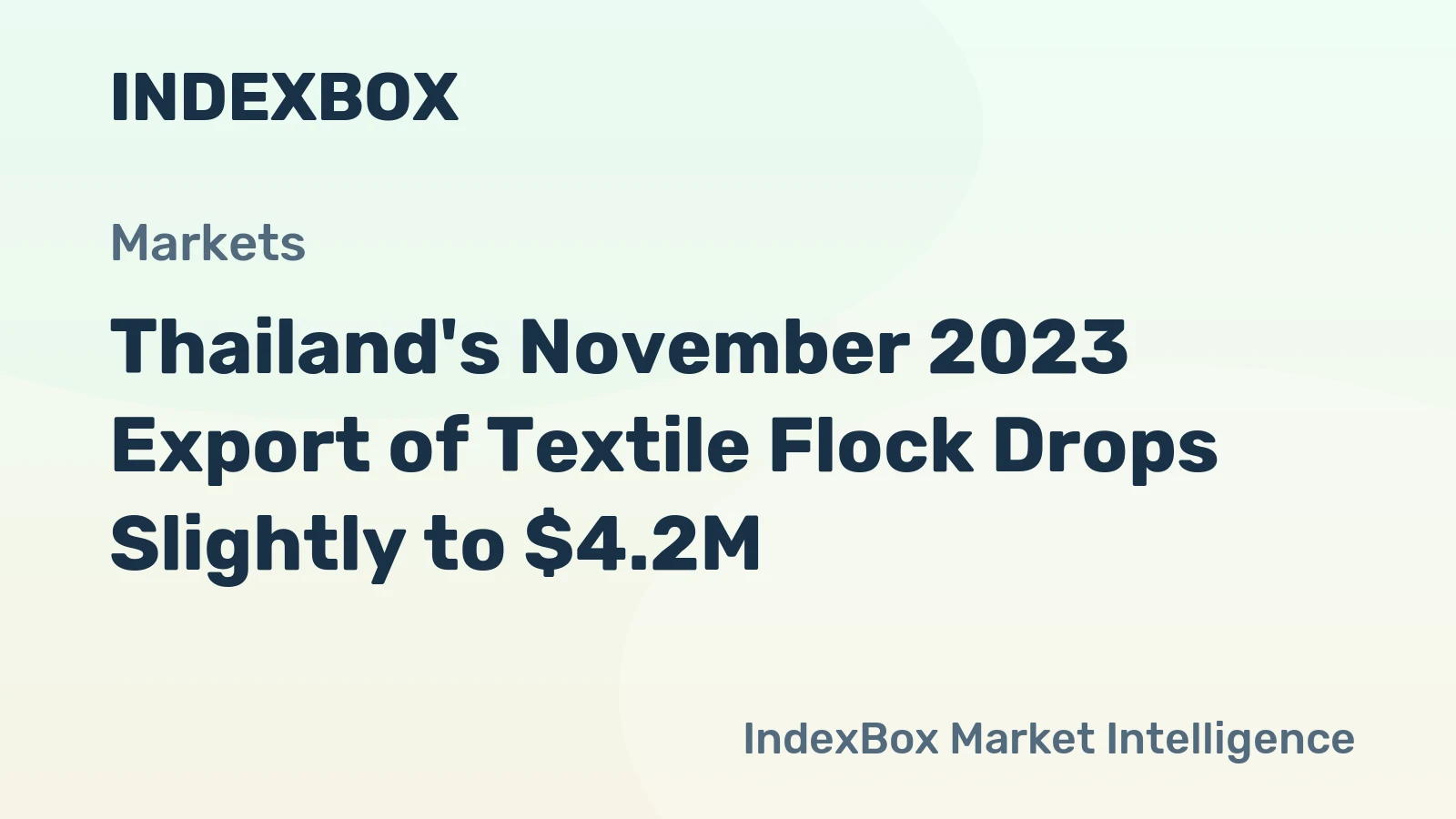 Thailand's November 2023 Export of Textile Flock Drops Slightly to $4.2M