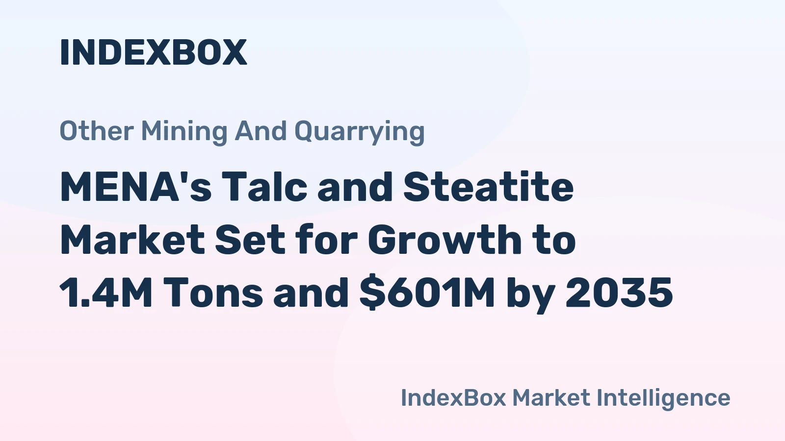 MENA's Talc and Steatite Market Set for Growth to 1.4M Tons and $601M by 2035
