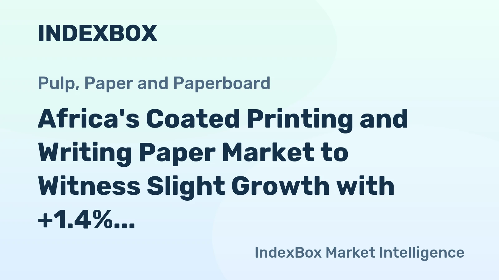 Africa's Coated Printing and Writing Paper Market to Witness Slight Growth with +1.4% CAGR from 2024 to 2035