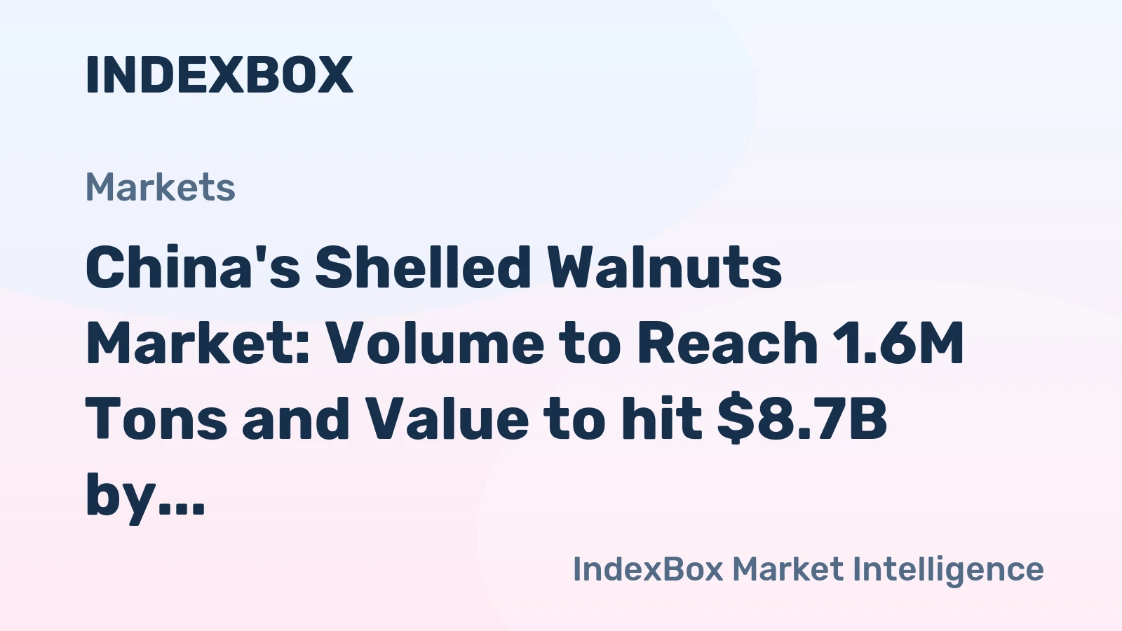 China's Shelled Walnuts Market: Volume to Reach 1.6M Tons and Value to hit $8.7B by 2035