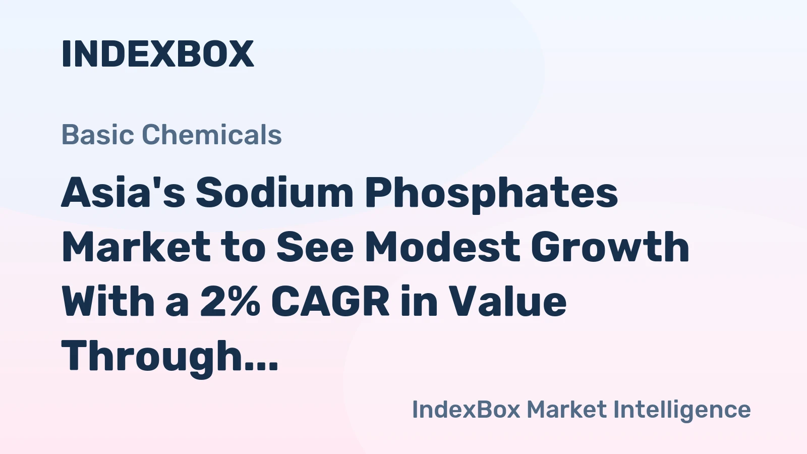 Asia's Sodium Phosphates Market to See Modest Growth With a 2% CAGR in Value Through 2035