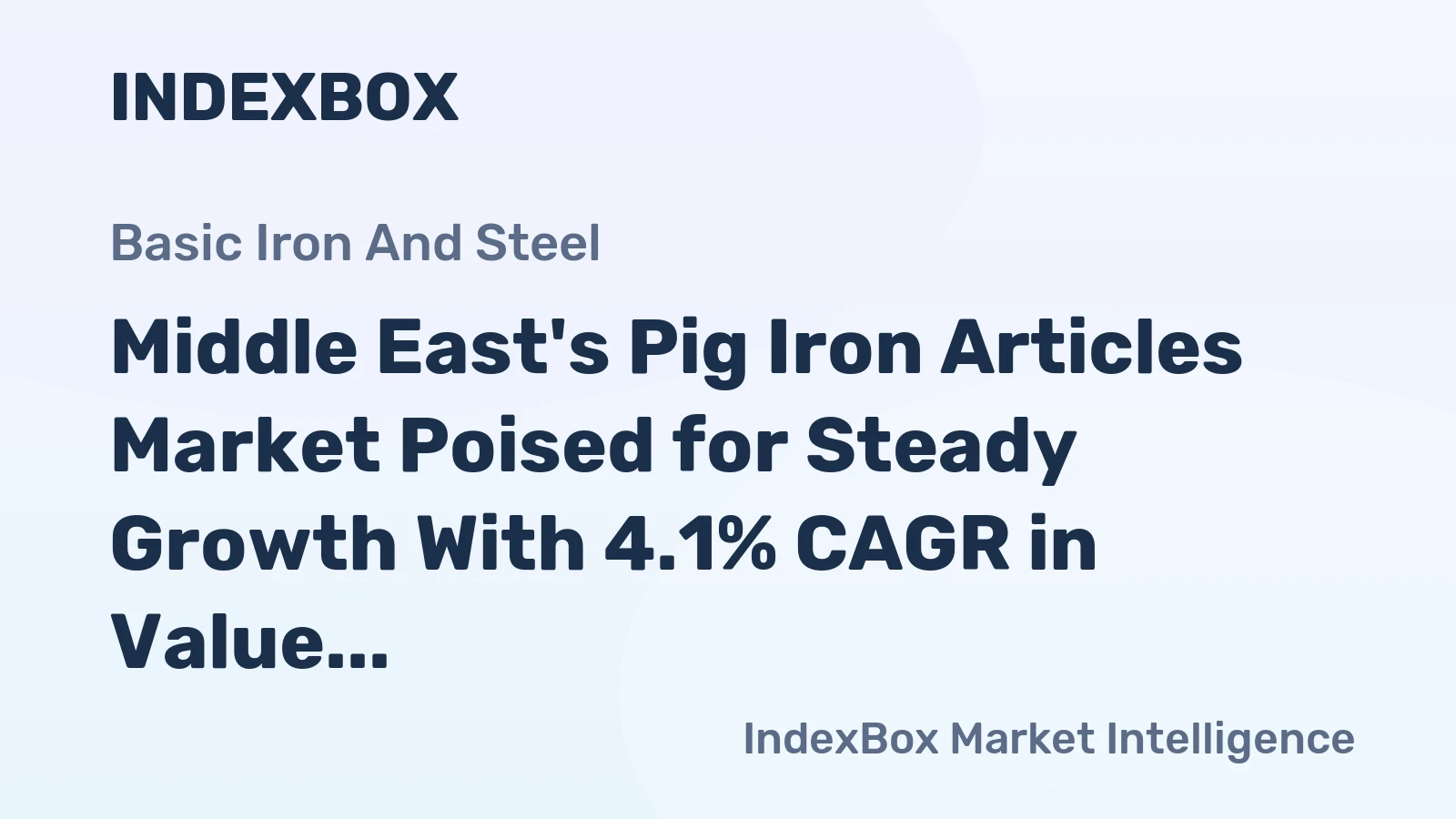 Middle East's Pig Iron Articles Market Poised for Steady Growth With 4.1% CAGR in Value Through 2035