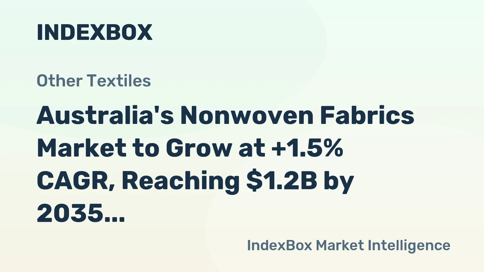 Australia's Nonwoven Fabrics Market to Grow at +1.5% CAGR, Reaching $1.2B by 2035