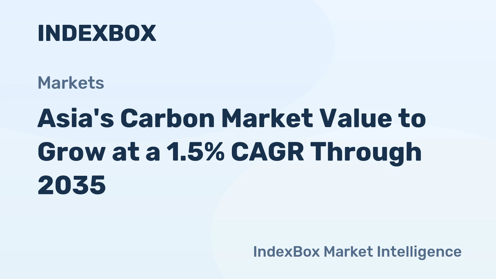Asia's Carbon Market Value to Grow at a 1.5% CAGR Through 2035