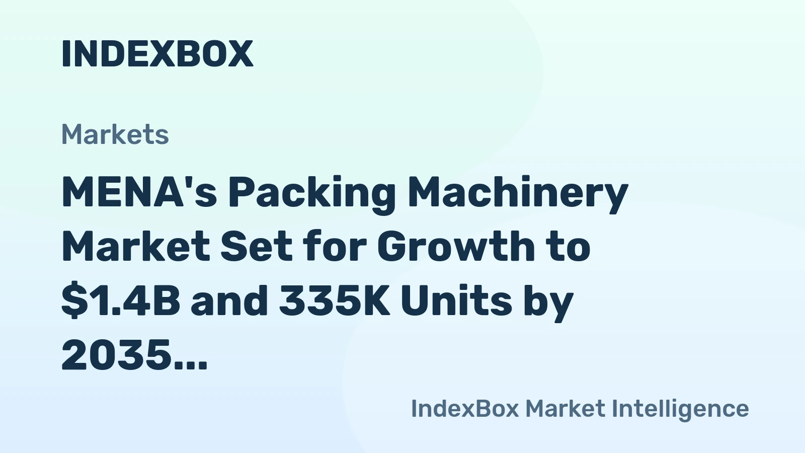 MENA's Packing Machinery Market Set for Growth to $1.4B and 335K Units by 2035