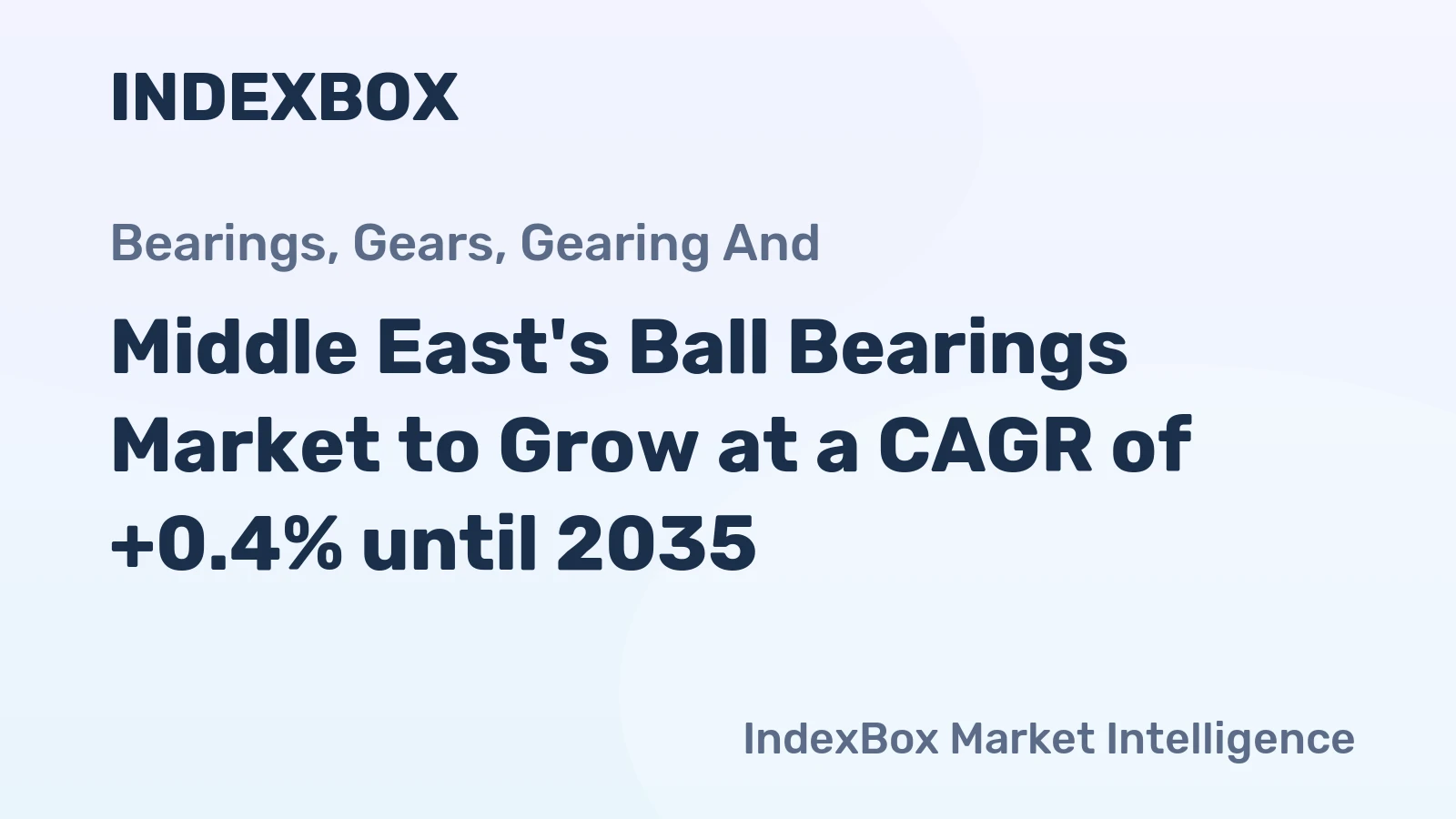 Middle East's Ball Bearings Market to Grow at a CAGR of +0.4% until 2035