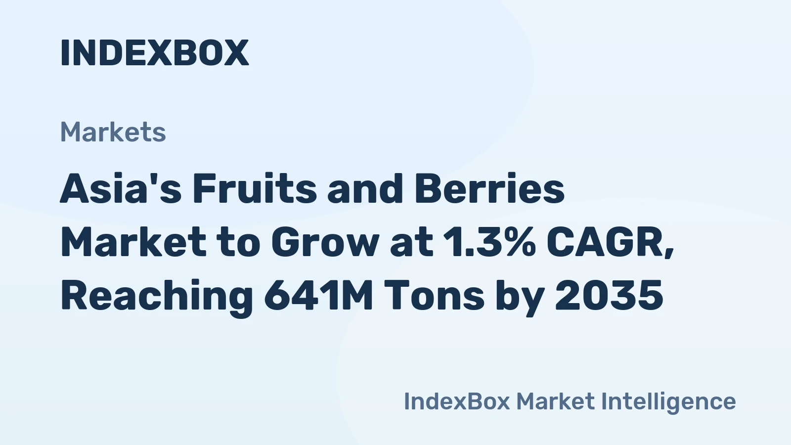 Asia's Fruits and Berries Market to Grow at 1.3% CAGR, Reaching 641M Tons by 2035
