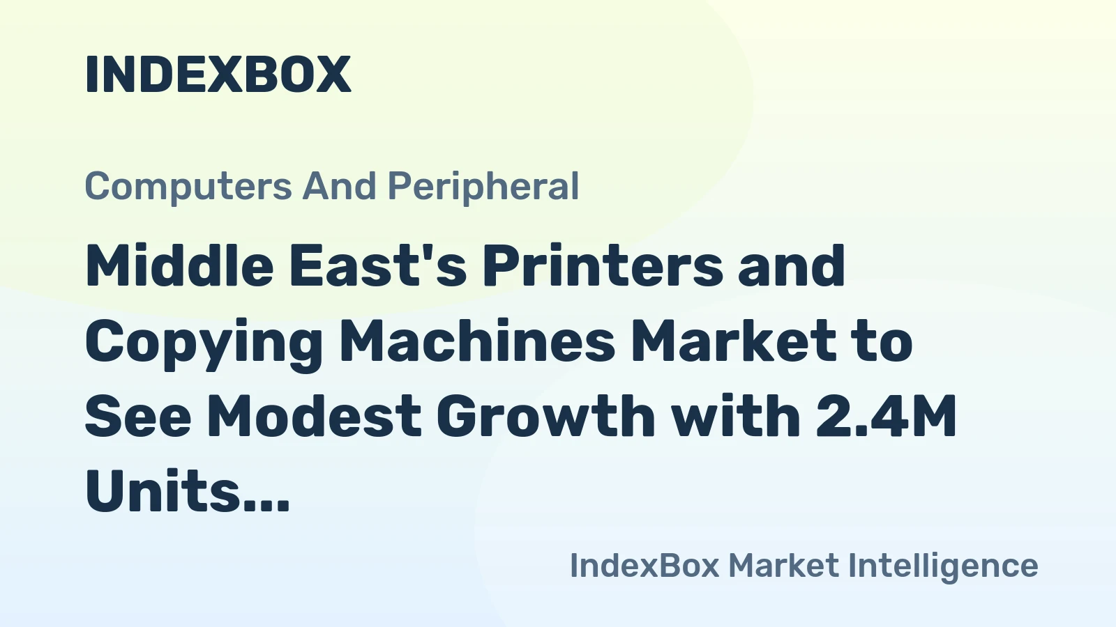 Middle East's Printers and Copying Machines Market to See Modest Growth with 2.4M Units Sold by 2035
