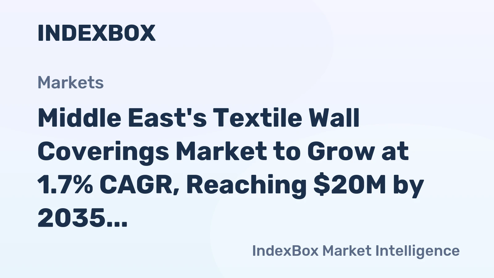 Middle East's Textile Wall Coverings Market to Grow at 1.7% CAGR, Reaching $20M by 2035