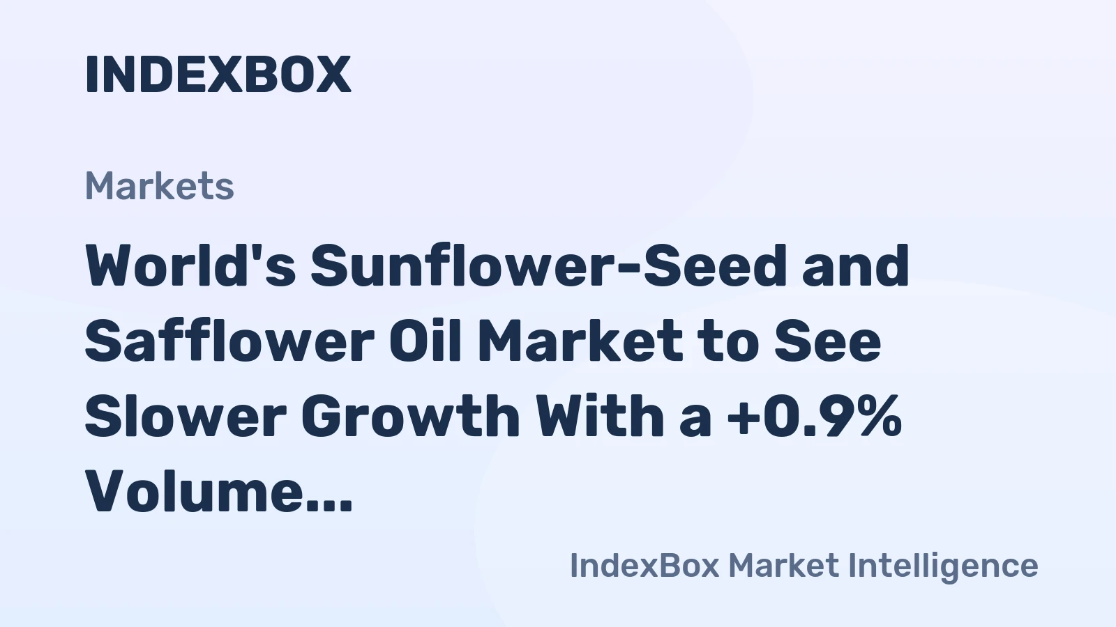 World's Sunflower-Seed and Safflower Oil Market to See Slower Growth With a +0.9% Volume CAGR Through 2035