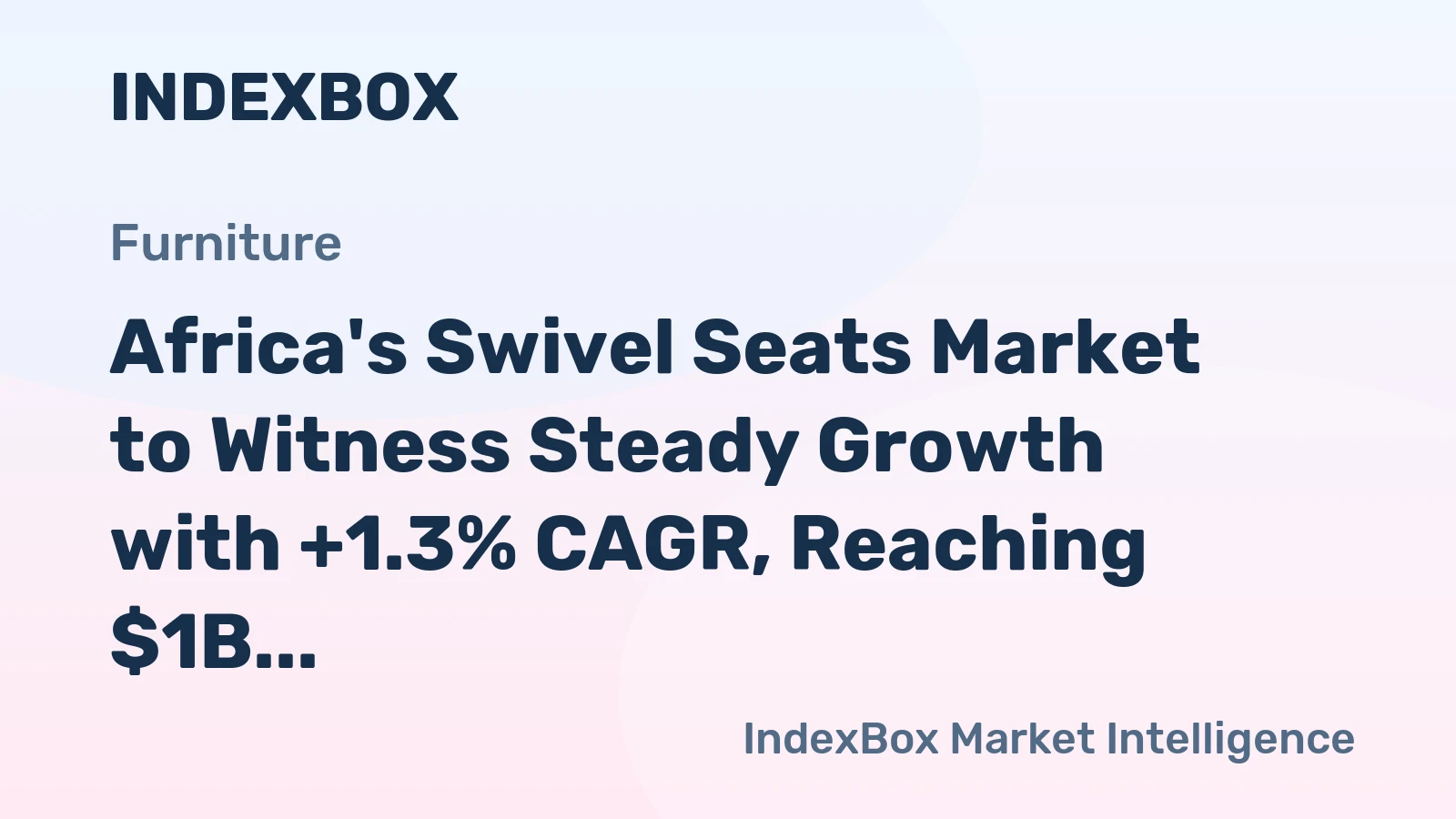 Africa's Swivel Seats Market to Witness Steady Growth with +1.3% CAGR, Reaching $1B by 2035