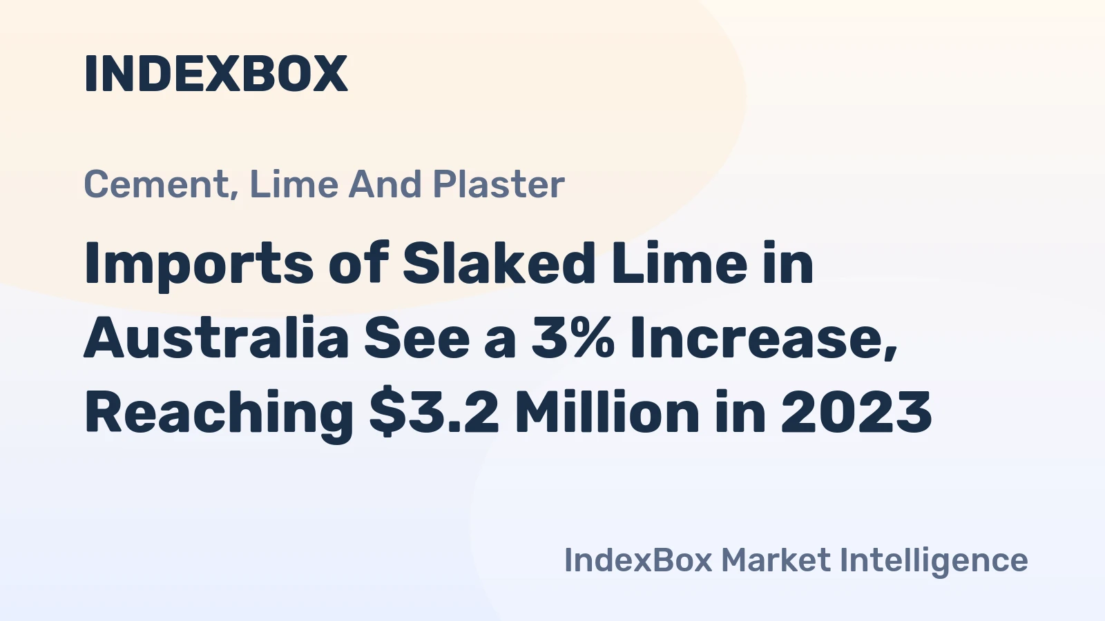 Imports of Slaked Lime in Australia See a 3% Increase, Reaching $3.2 Million in 2023.