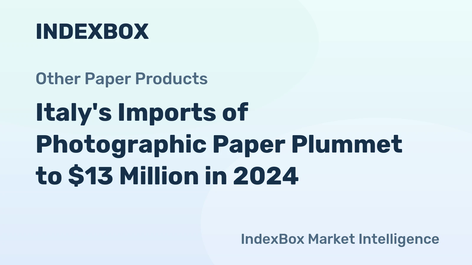 Italy's Imports of Photographic Paper Plummet to $13 Million in 2024