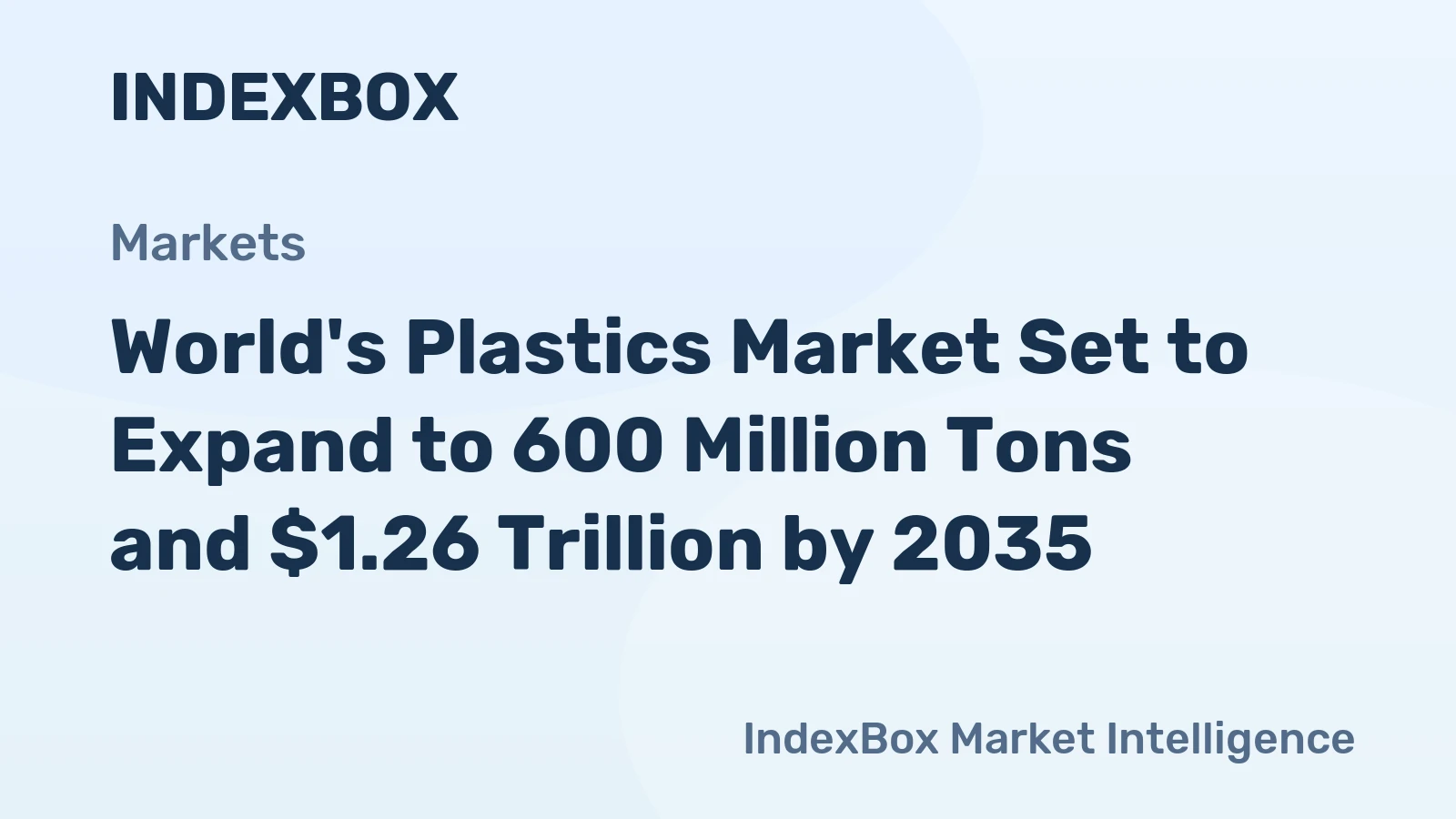 World's Plastics Market Set to Expand to 600 Million Tons and $1.26 Trillion by 2035