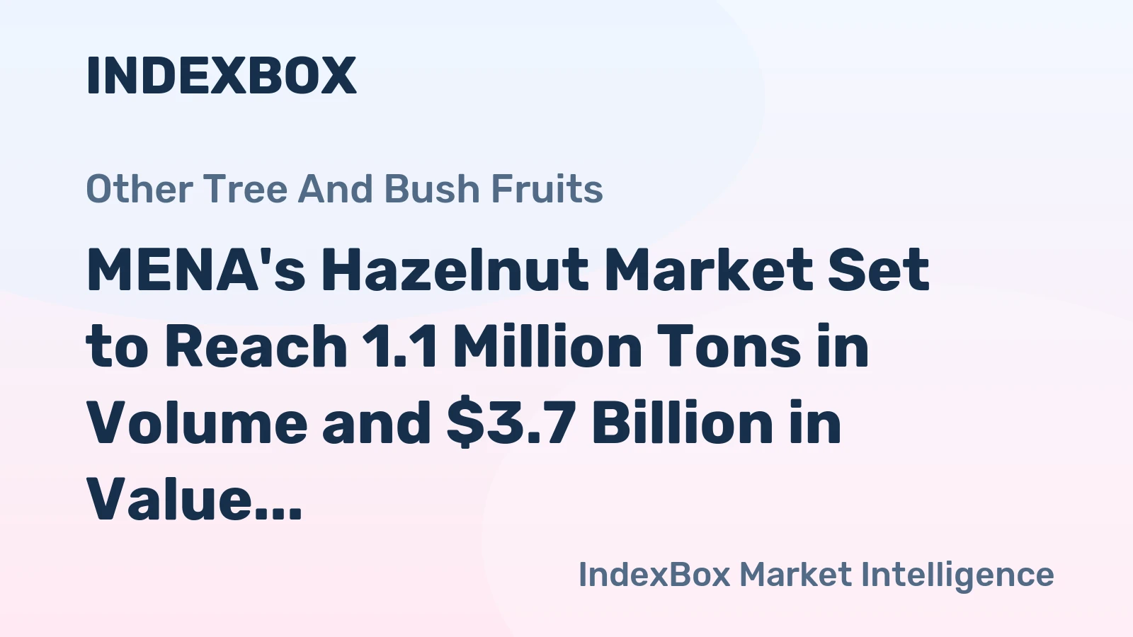 MENA's Hazelnut Market Set to Reach 1.1 Million Tons in Volume and $3.7 Billion in Value