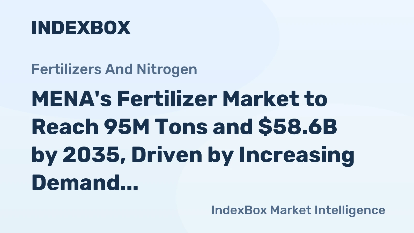 MENA's Fertilizer Market to Reach 95M Tons and $58.6B by 2035, Driven by Increasing Demand
