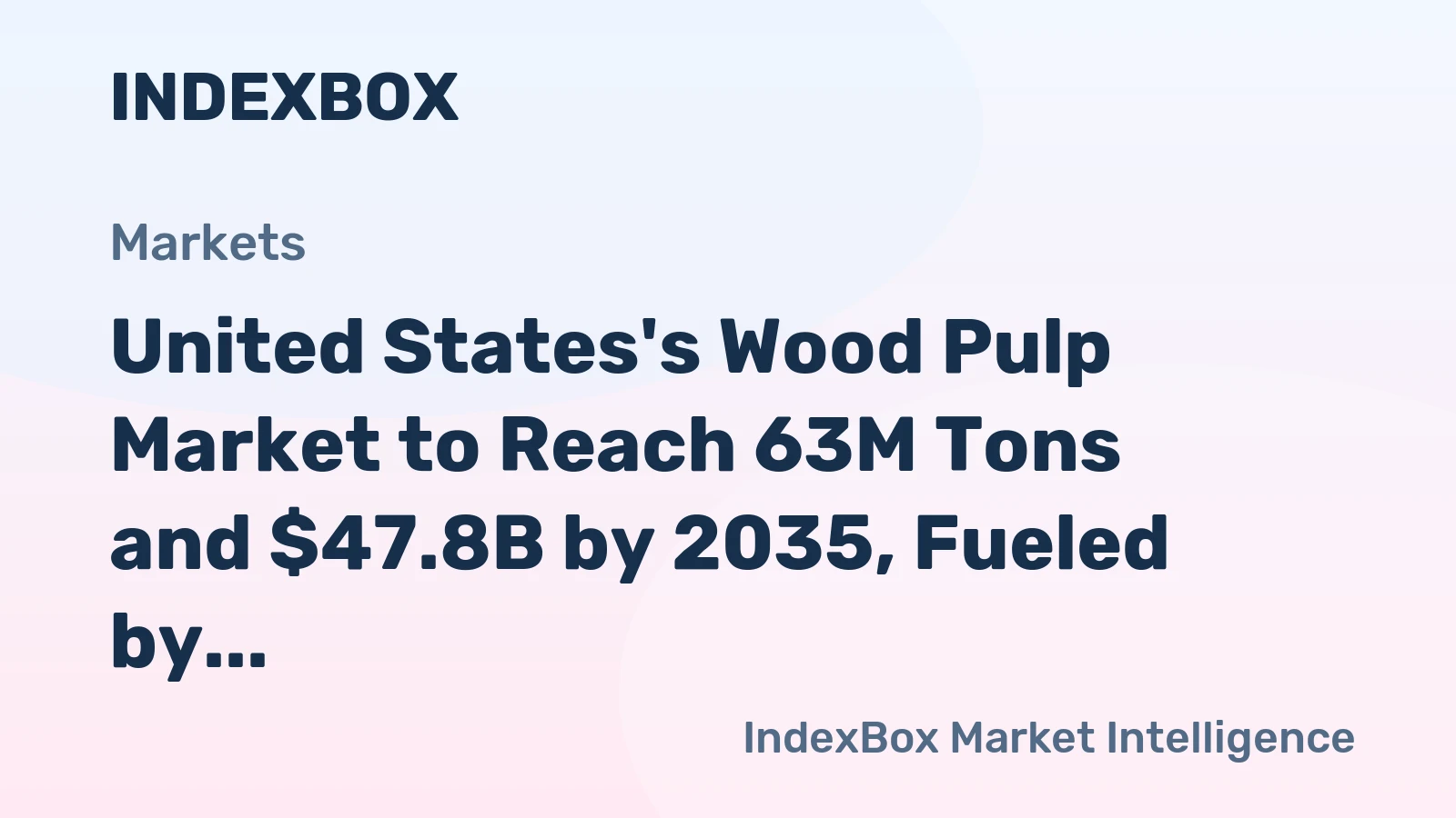 United States's Wood Pulp Market to Reach 63M Tons and $47.8B by 2035, Fueled by Rising Demand