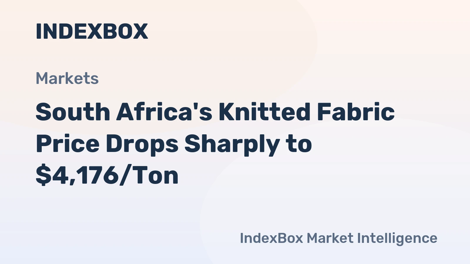 South Africa's Knitted Fabric Price Drops Sharply to $4,176/Ton