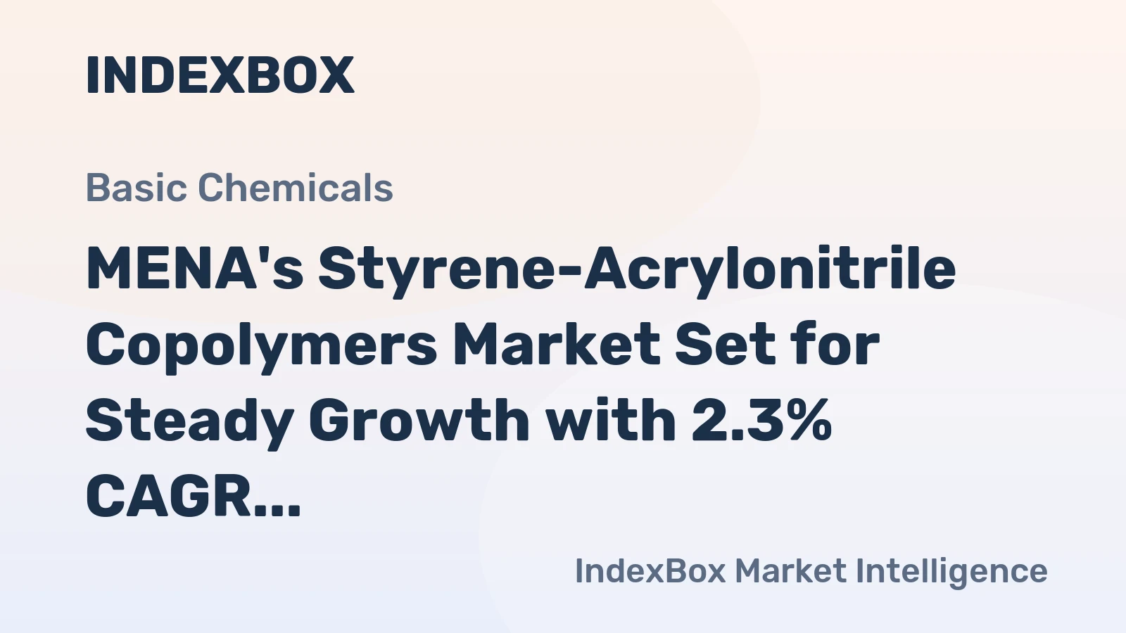 MENA's Styrene-Acrylonitrile Copolymers Market Set for Steady Growth with 2.3% CAGR Through 2035