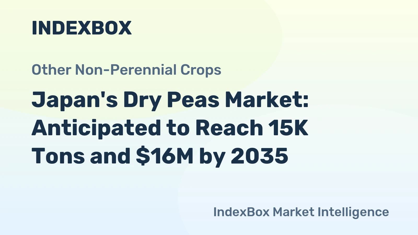 Japan's Dry Peas Market: Anticipated to Reach 15K Tons and $16M by 2035