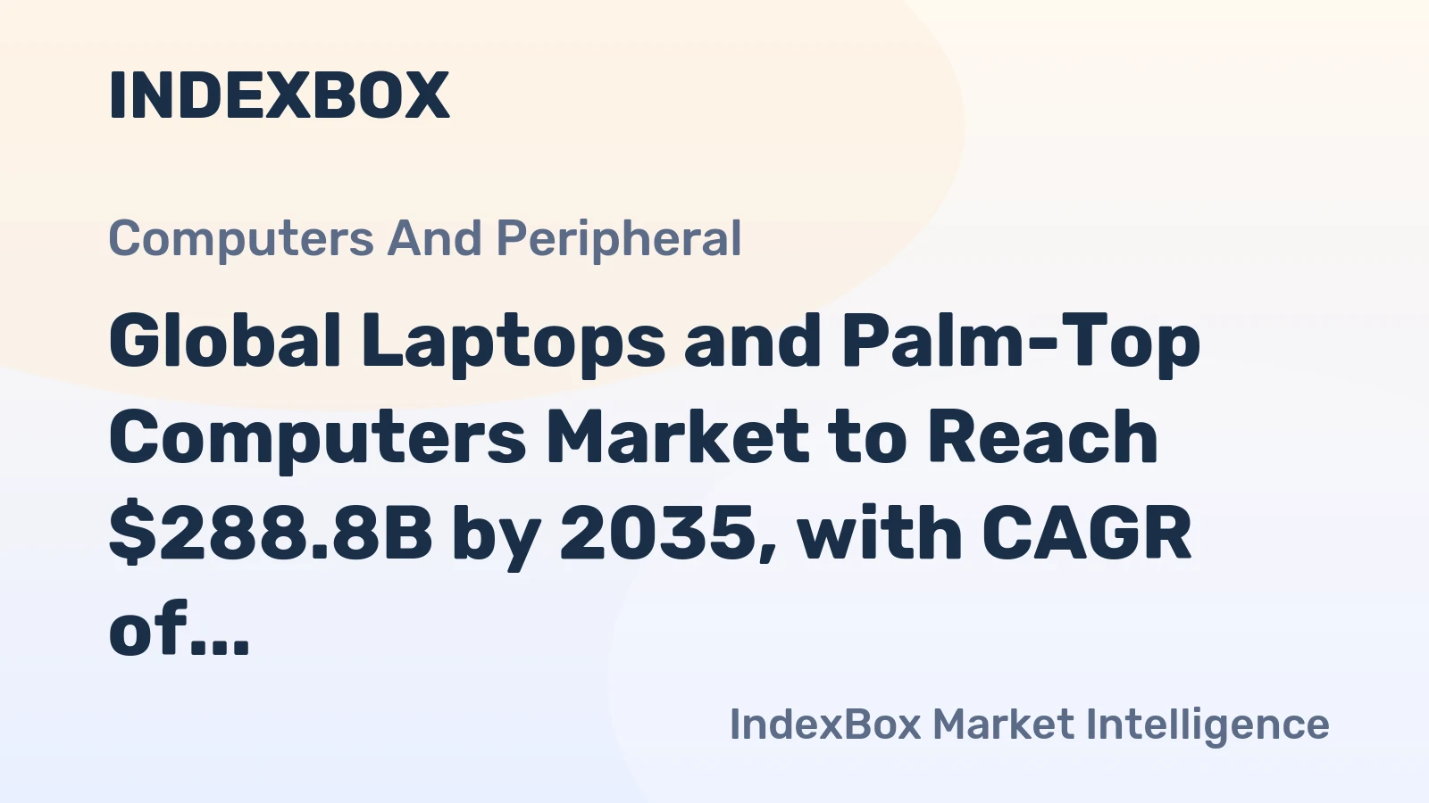 Global Laptops and Palm-Top Computers Market to Reach $288.8B by 2035, with CAGR of +1.6%