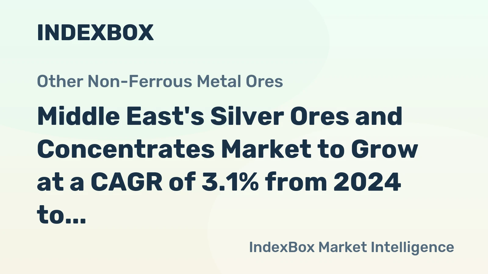Middle East's Silver Ores and Concentrates Market to Grow at a CAGR of 3.1% from 2024 to 2035