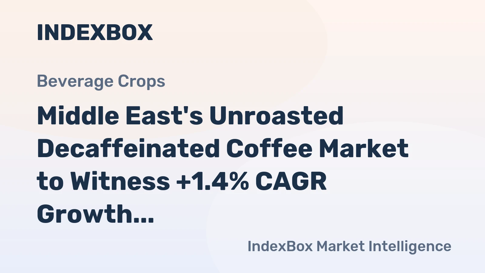 Middle East's Unroasted Decaffeinated Coffee Market to Witness +1.4% CAGR Growth in Volume by 2035