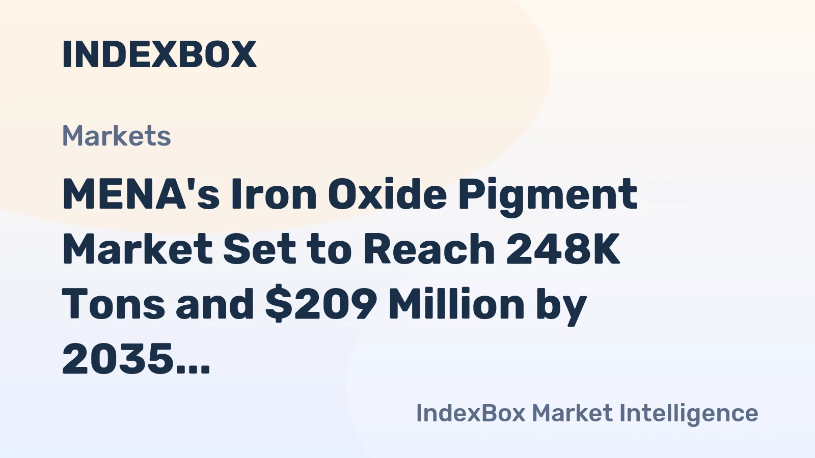 MENA's Iron Oxide Pigment Market Set to Reach 248K Tons and $209 Million by 2035