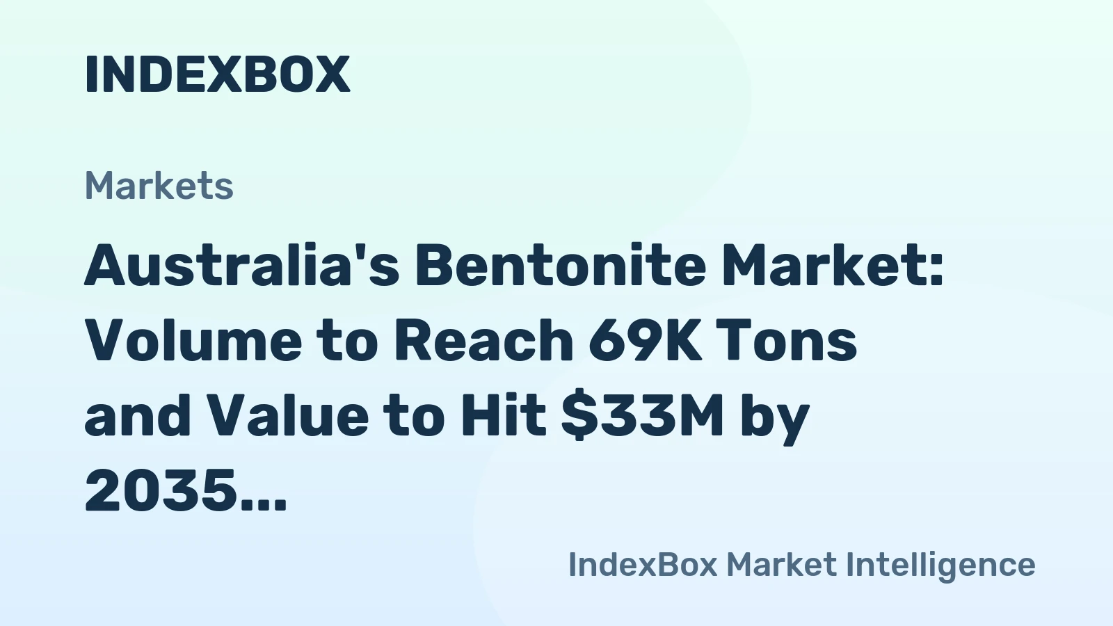 Australia's Bentonite Market: Volume to Reach 69K Tons and Value to Hit $33M by 2035