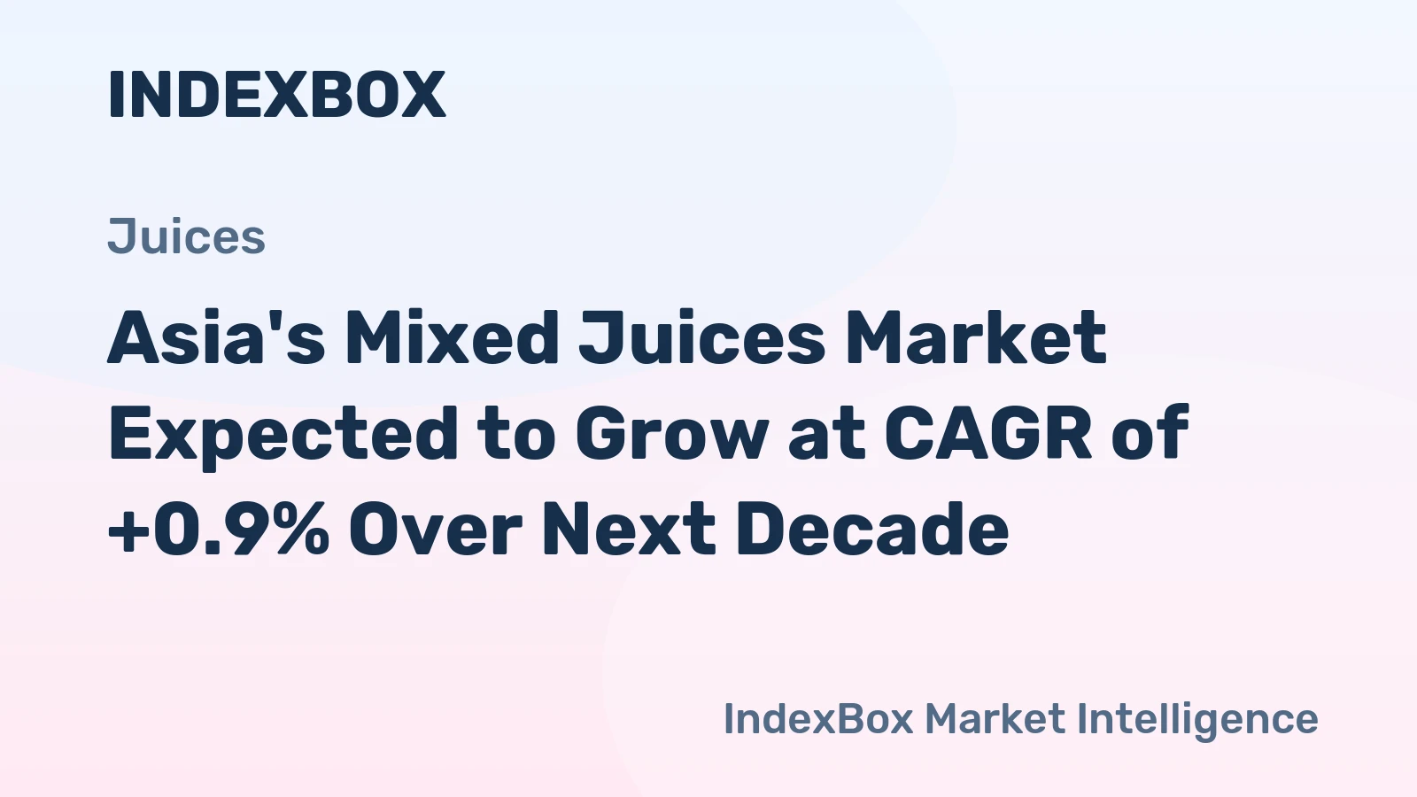 Asia's Mixed Juices Market Expected to Grow at CAGR of +0.9% Over Next Decade
