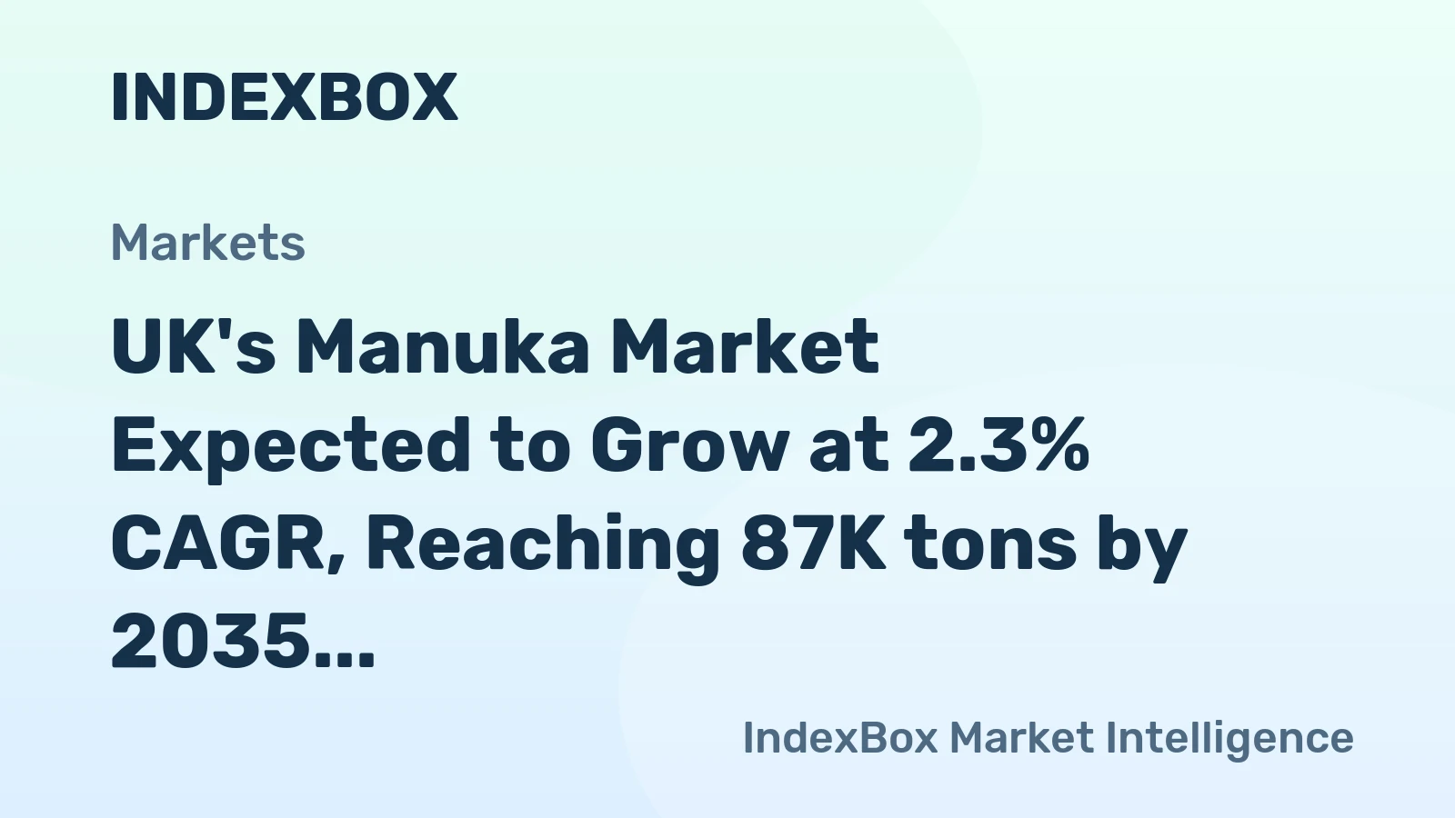 UK's Manuka Market Expected to Grow at 2.3% CAGR, Reaching 87K tons by 2035