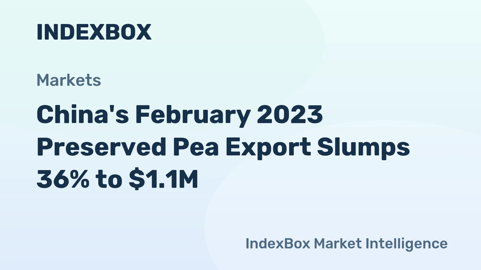 China's February 2023 Preserved Pea Export Slumps 36% to $1.1M
