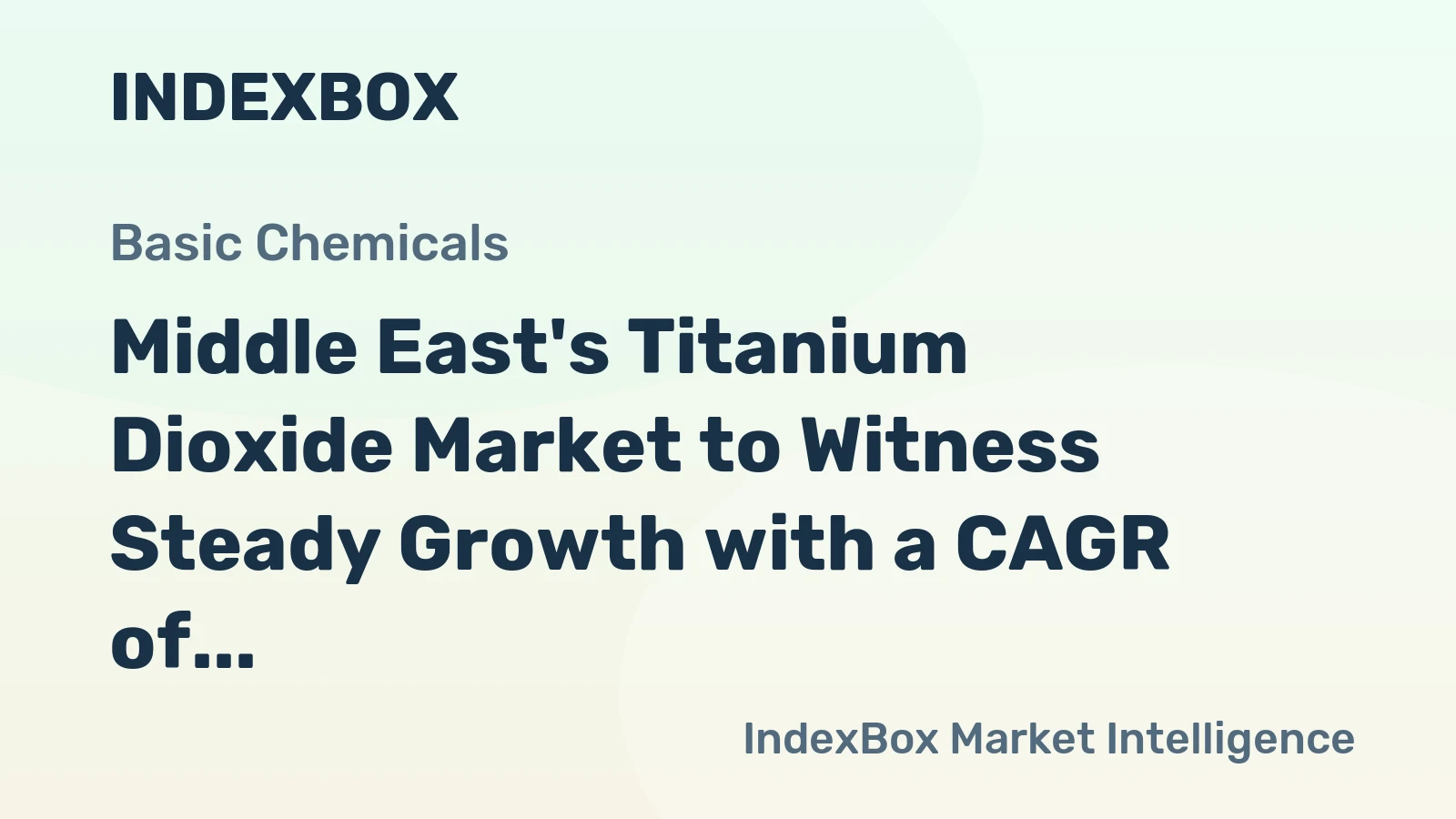 Middle East's Titanium Dioxide Market to Witness Steady Growth with a CAGR of +5.4% from 2024-2035