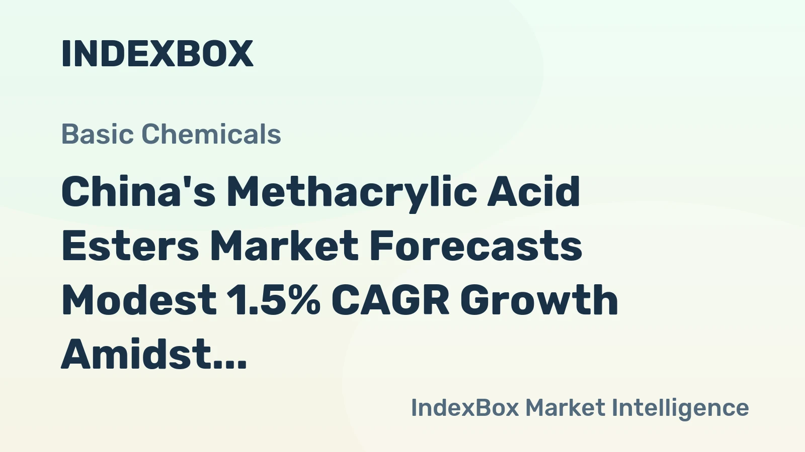 China's Methacrylic Acid Esters Market Forecasts Modest 1.5% CAGR Growth Amidst Major Trade Shift