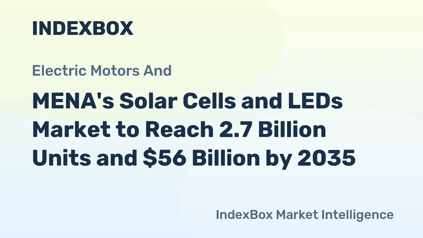 MENA's Solar Cells and LEDs Market to Reach 2.7 Billion Units and $56 Billion by 2035