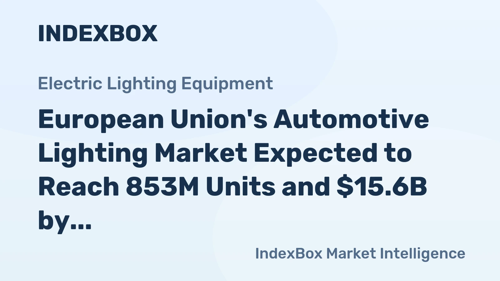 European Union's Automotive Lighting Market Expected to Reach 853M Units and $15.6B by 2035