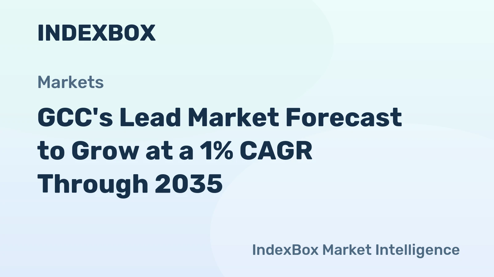 GCC's Lead Market Forecast to Grow at a 1% CAGR Through 2035
