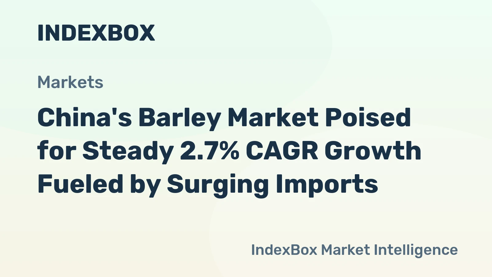 China's Barley Market Poised for Steady 2.7% CAGR Growth Fueled by Surging Imports