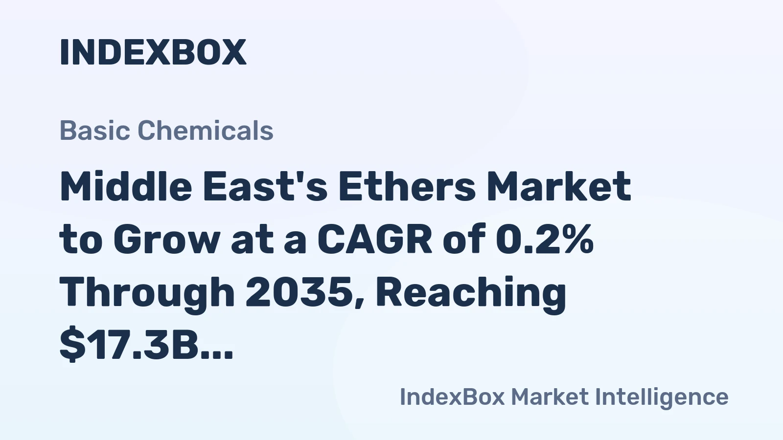 Middle East's Ethers Market to Grow at a CAGR of 0.2% Through 2035, Reaching $17.3B