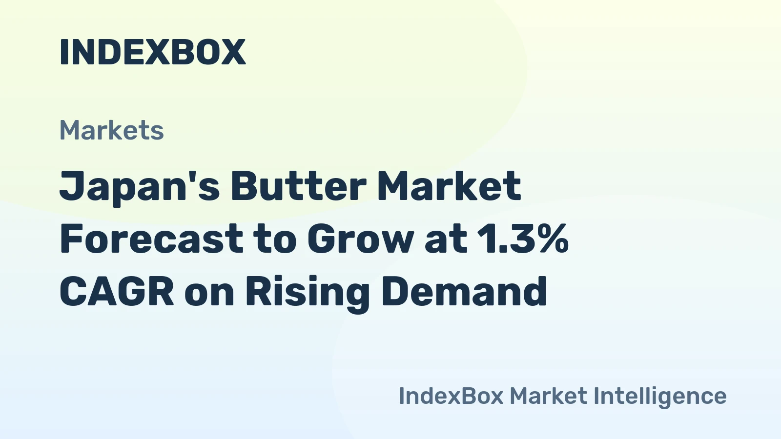 Japan's Butter Market Forecast to Grow at 1.3% CAGR on Rising Demand