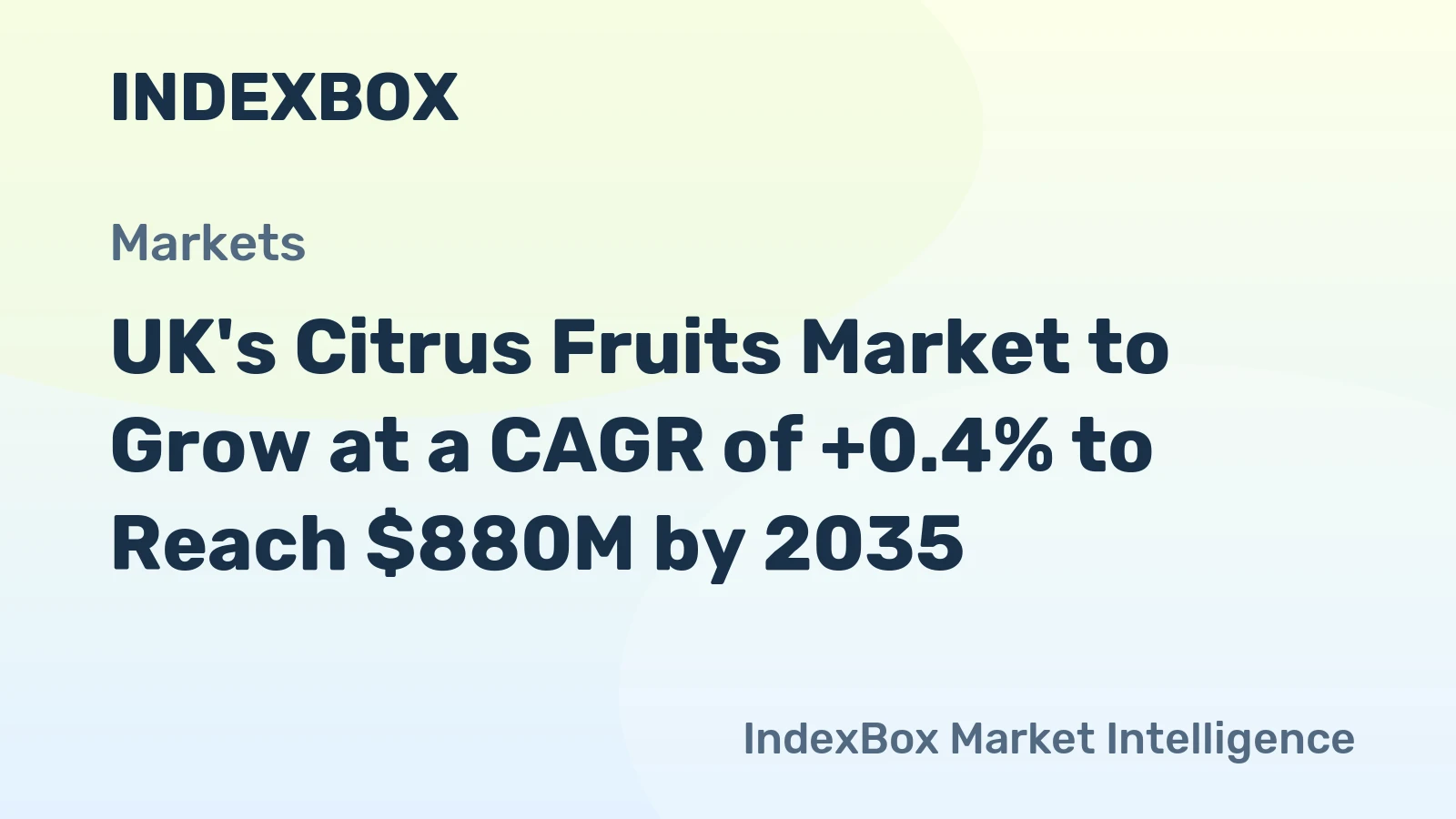 UK's Citrus Fruits Market to Grow at a CAGR of +0.4% to Reach $880M by 2035