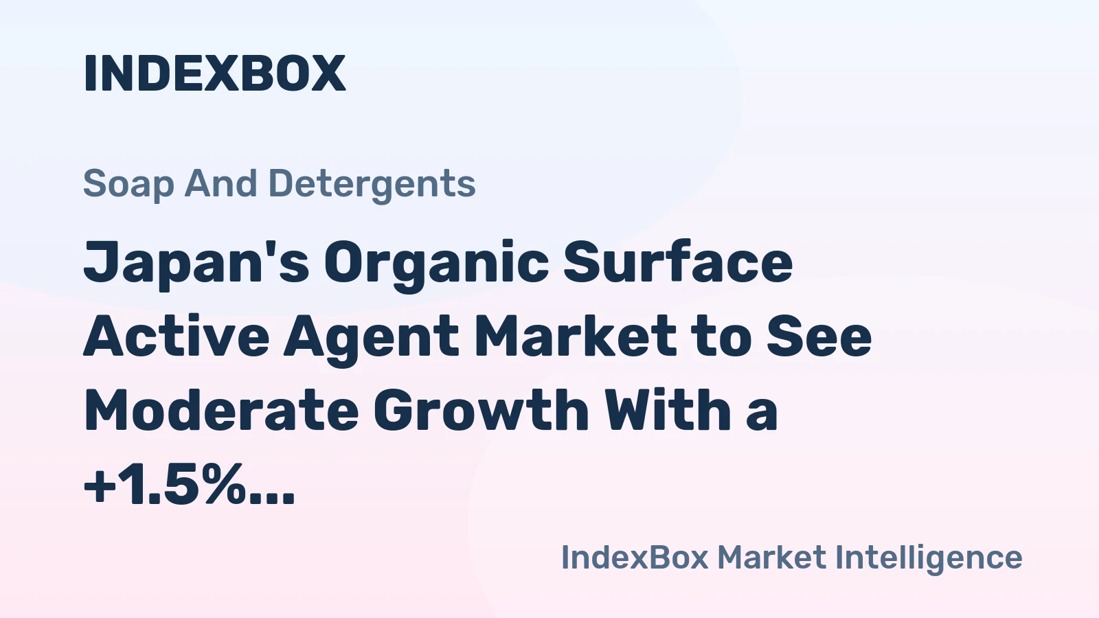 Japan's Organic Surface Active Agent Market to See Moderate Growth With a +1.5% CAGR Through 2035