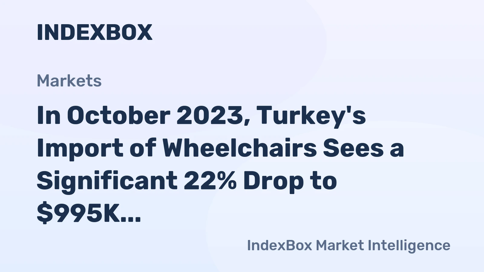In October 2023, Turkey's Import of Wheelchairs Sees a Significant 22% Drop to $995K.