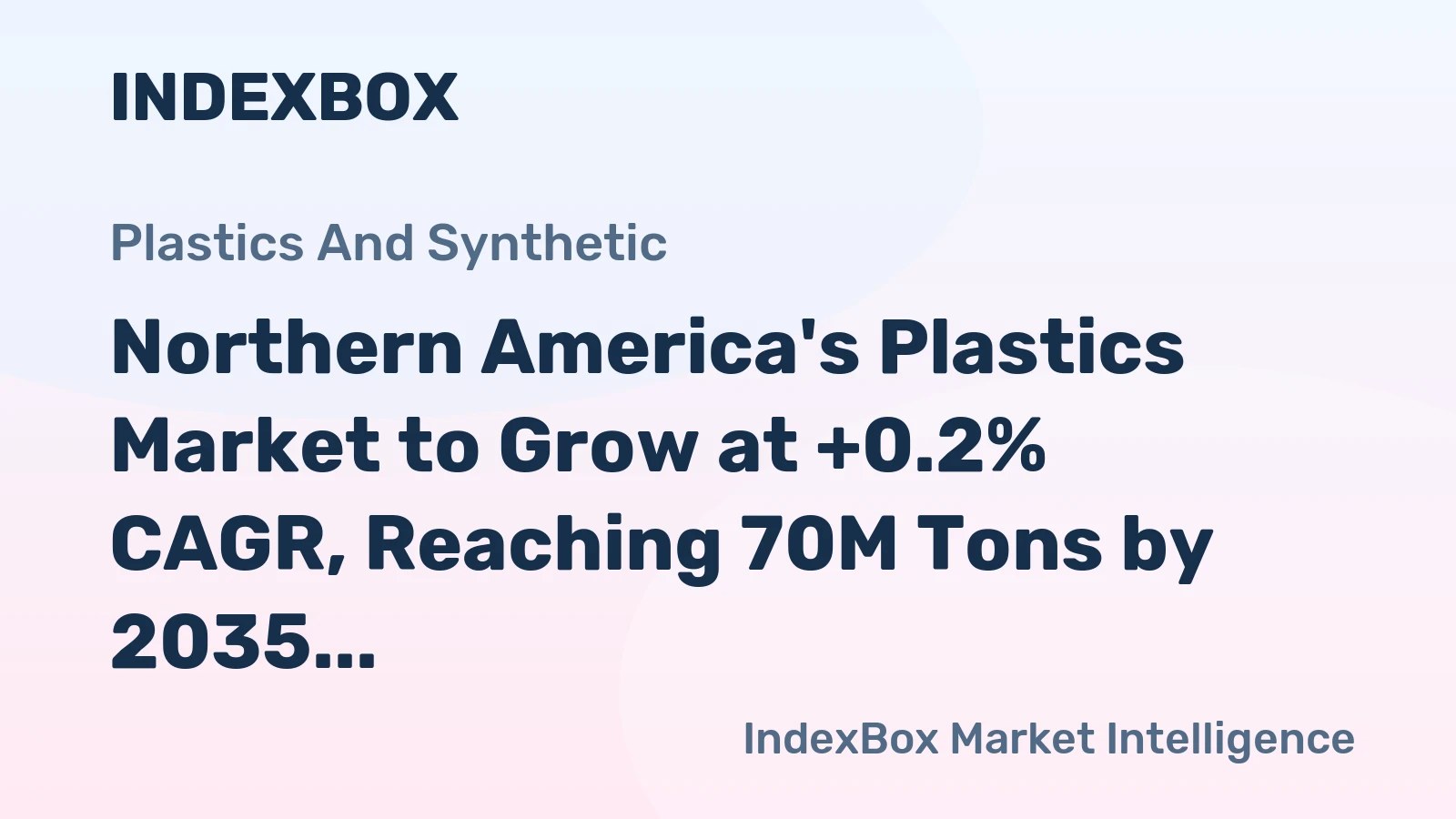Northern America's Plastics Market to Grow at +0.2% CAGR, Reaching 70M Tons by 2035